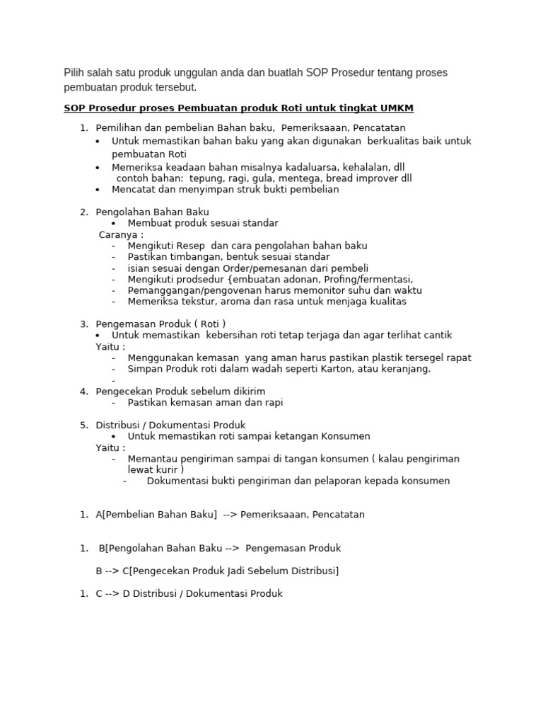 Berikut Adalah Standar Operasional Prosedur (SOP) Untuk Pros | PDF