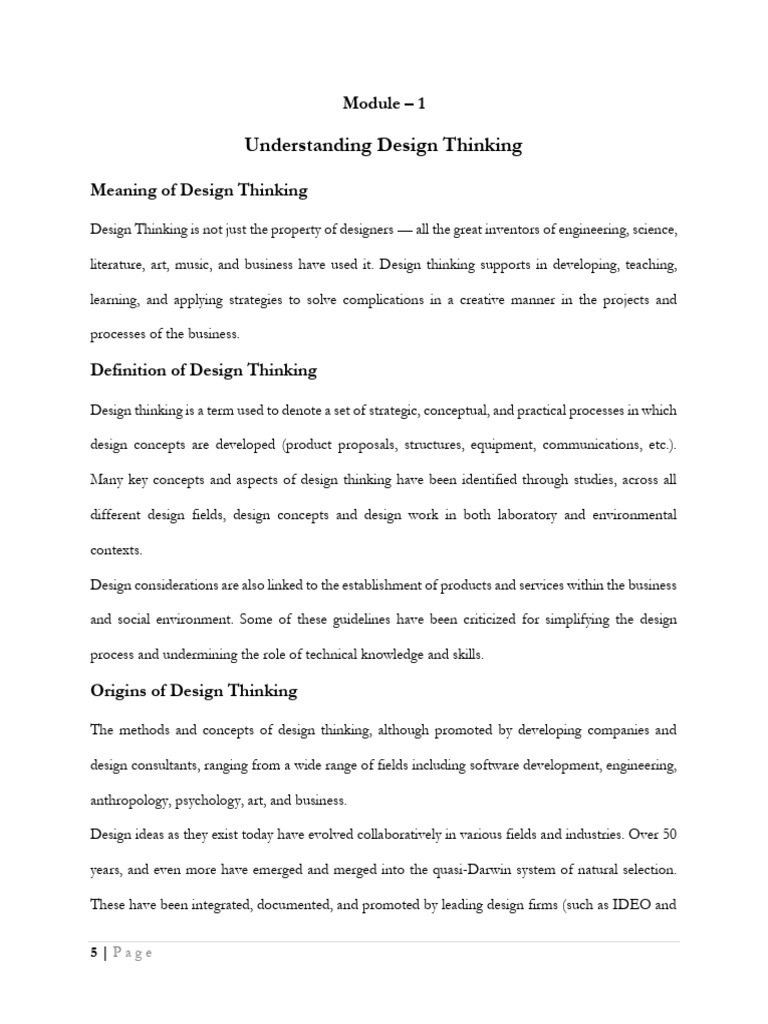 IDT notes module 1-2 | PDF | Design Thinking | Thought
