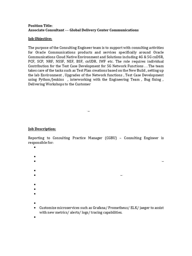 Associate Consultant Communications Global Delivery Center 1 599fbd18e1 | PDF | Cloud Computing ...