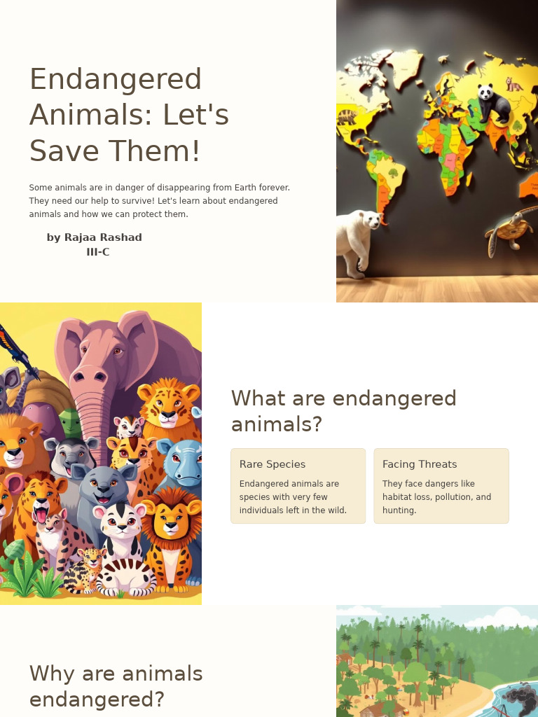 Endangered Animals Lets Save Them.. | PDF | Endangered Species | Polar Bear