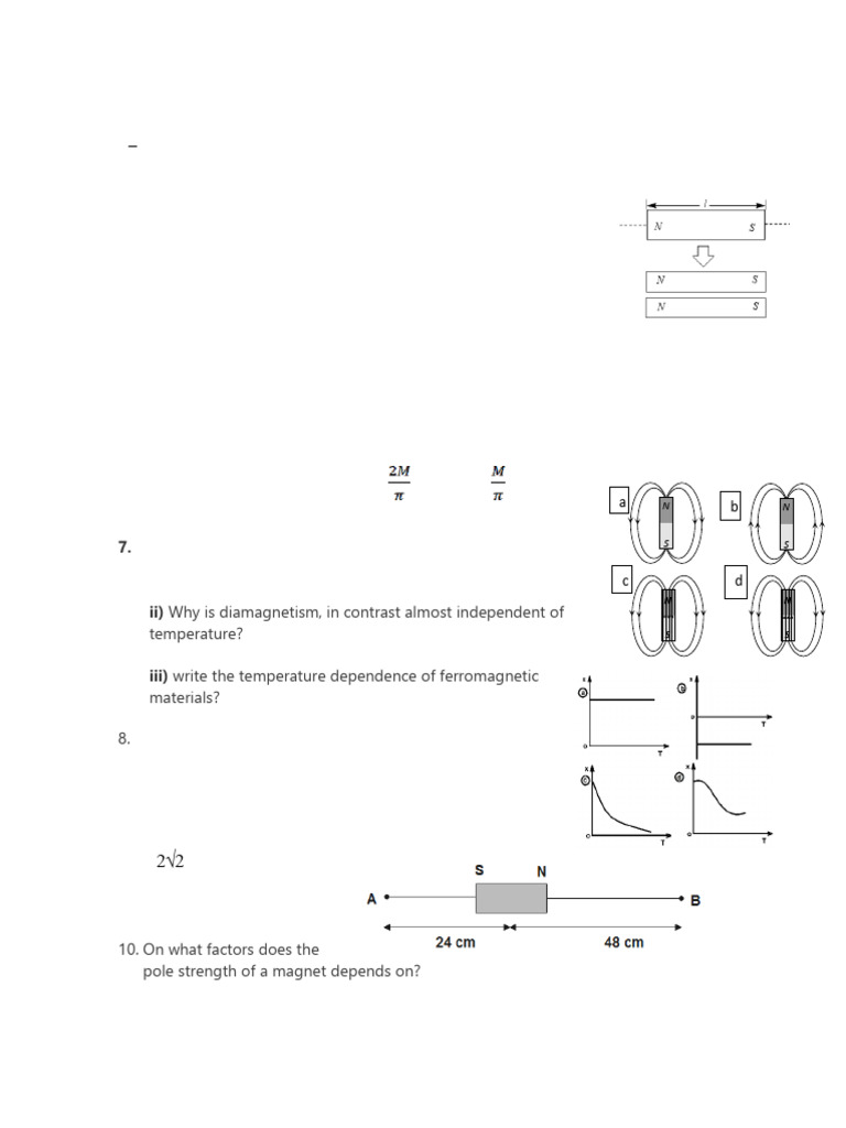 Magnetism and Matter Practice Problems | PDF | Magnetism | Magnet