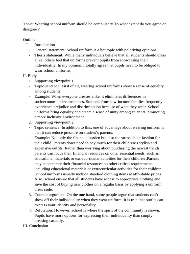 School Uniform - Argumentative Essay - Uyên | PDF | Poverty | Poverty ...