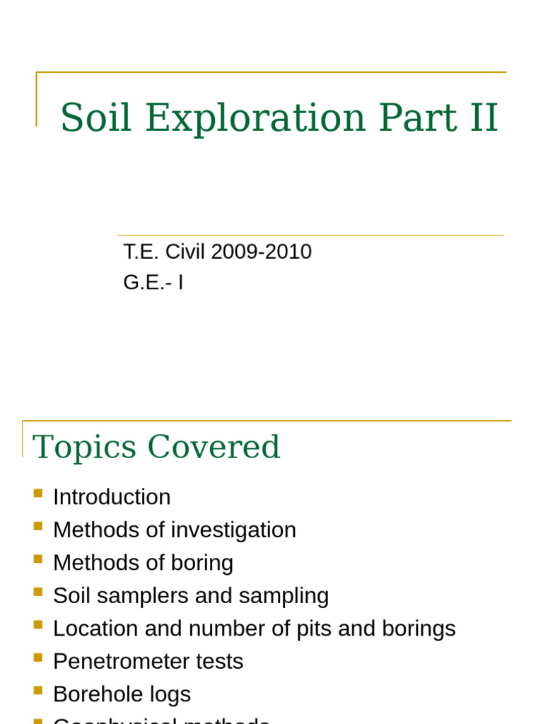 Soil Exploration Part II | PDF | Applied And Interdisciplinary Physics