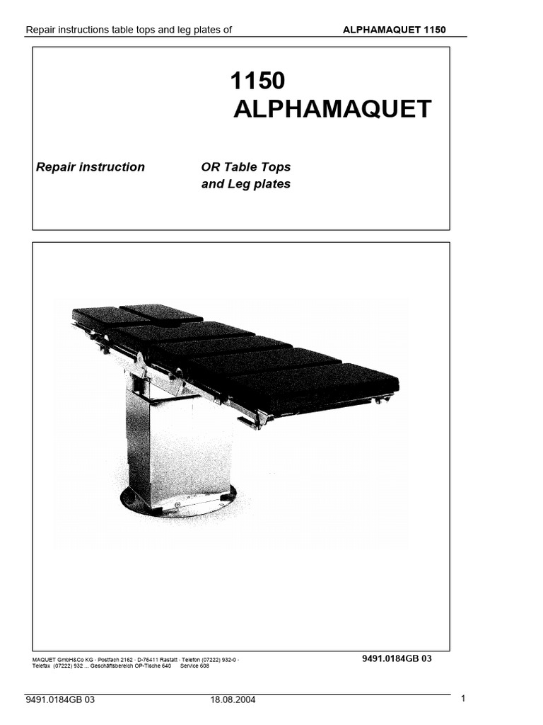 MAQUET 1150 Service total | PDF | Electrical Connector | Screw