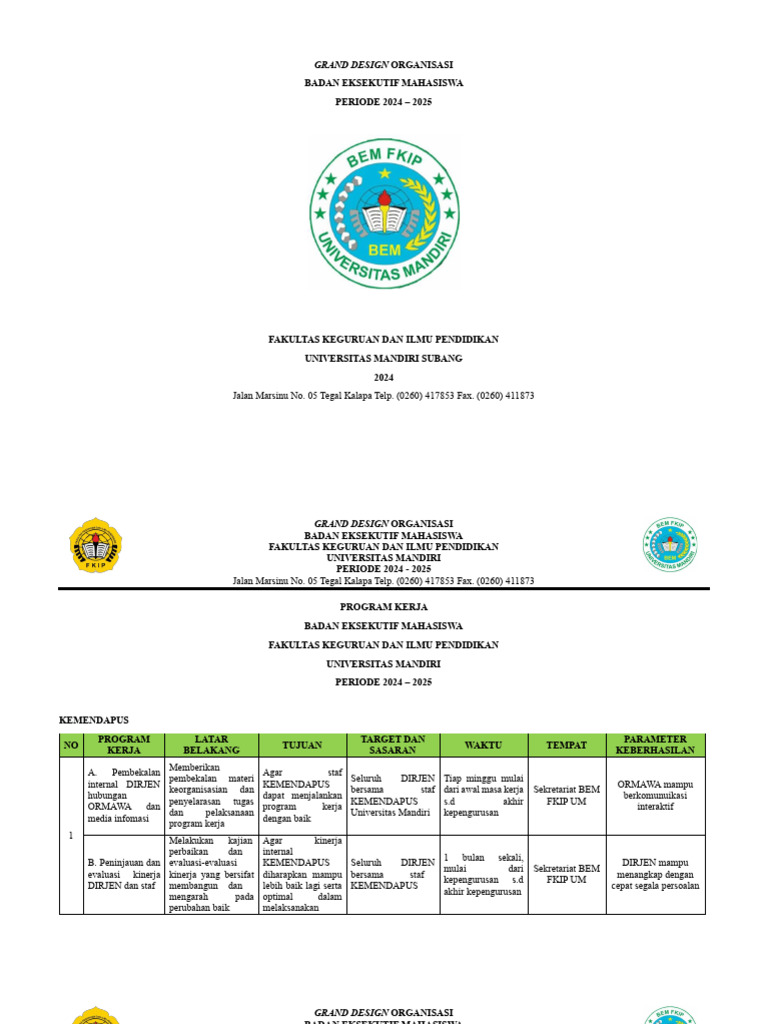 Grand Design BEM FKIP 2024-2025 | PDF