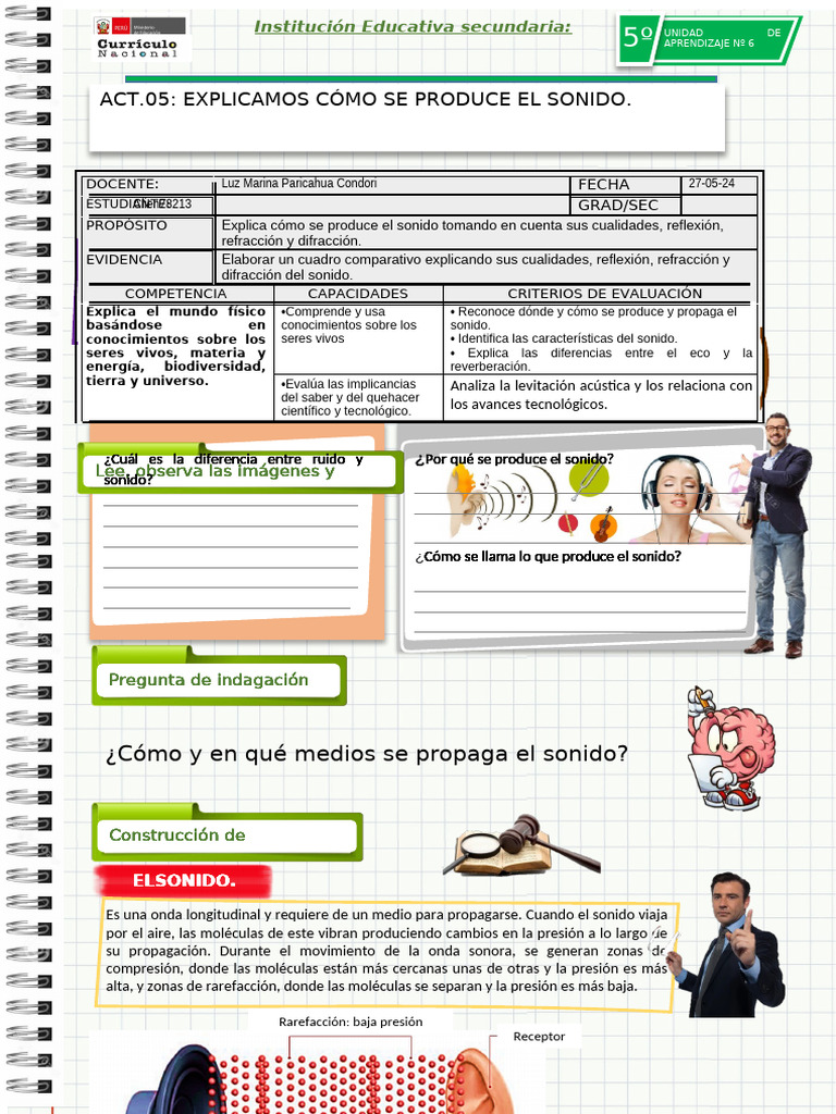 27 Setiembre - Explicamos Como Se Produce El Sonido | PDF | Sonido ...