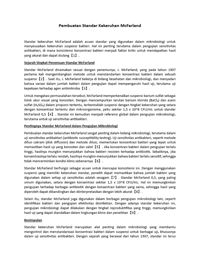 Standar Kekeruhan McFarland | PDF