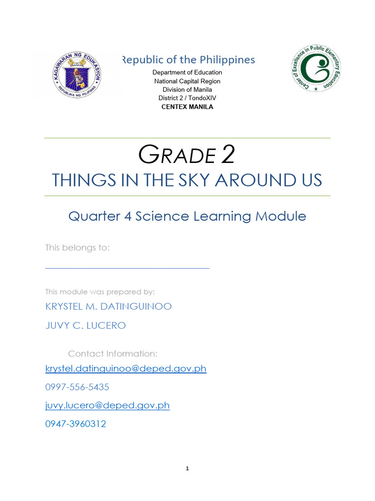 Science Module Q4 Gr2 Unit 1-3 - Edited.pdf · Version 1 | PDF | Water Cycle | Water