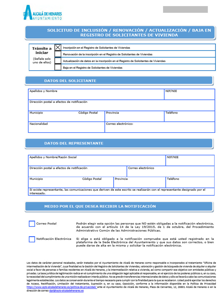 Modelo Normalizado de Solicitud | PDF | Documento de identidad | Política de privacidad