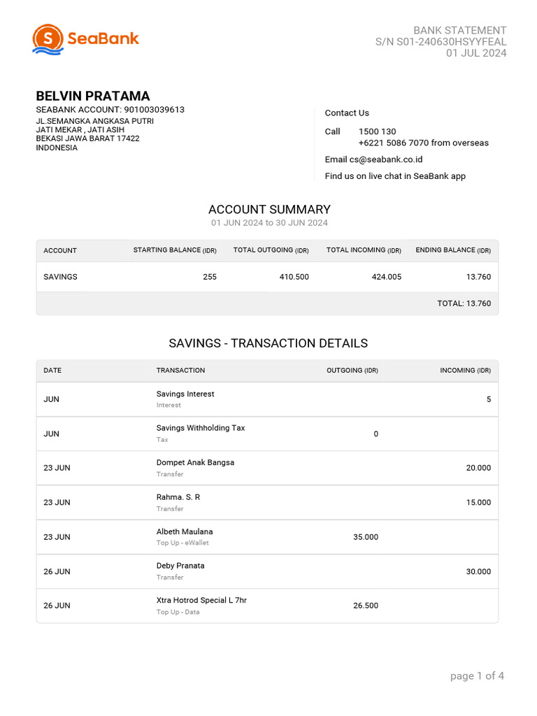 SeaBank Withholding Tax Statement | PDF | Accounting | Personal Finance