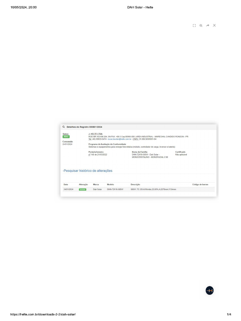 inmetro DAH Solar - 585w | PDF