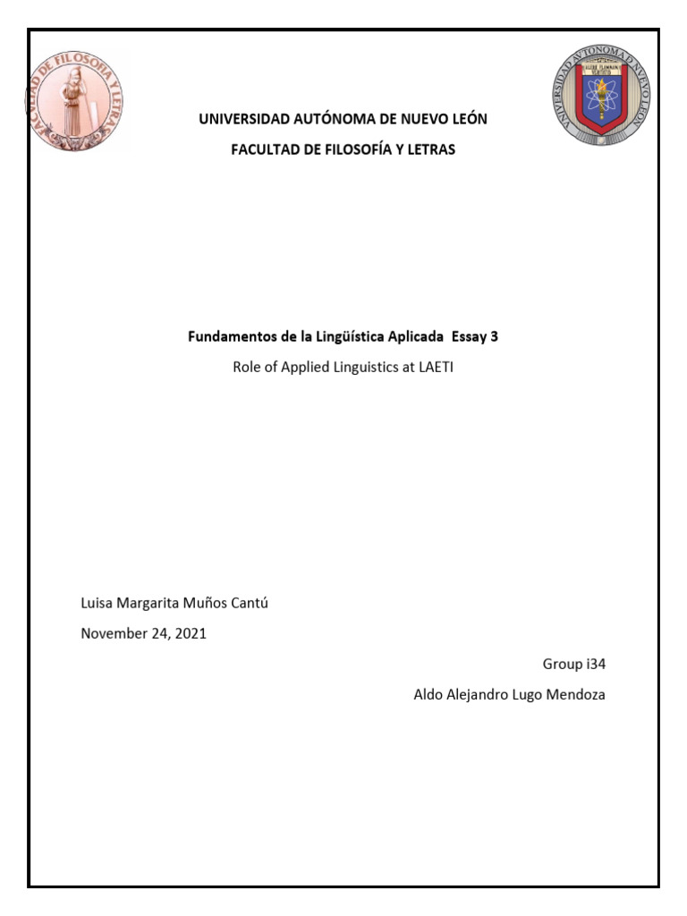 Essay 3. FAL | PDF | Linguistics | Learning