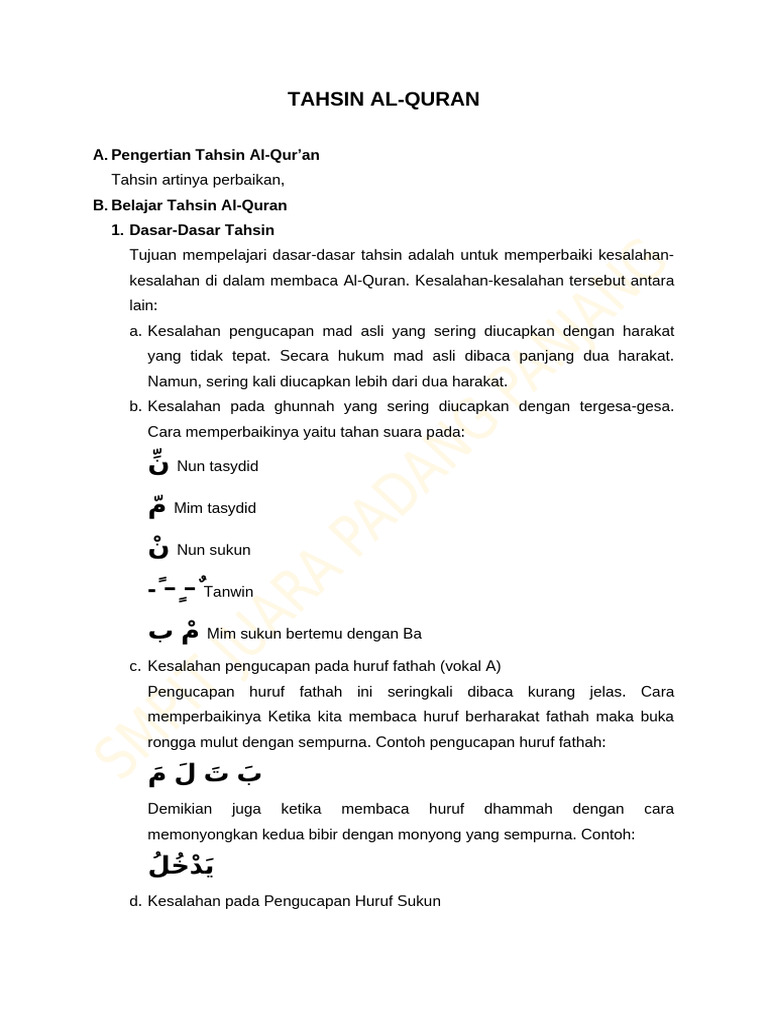 TAHSIN Tajwid | PDF
