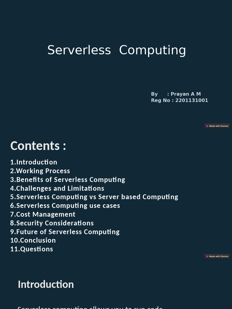 Understanding Serverless Computing Benefits | PDF | Internet Of Things | Scalability