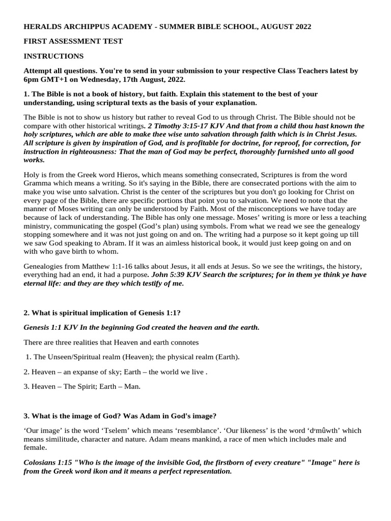 HERALDS ARCHIPPUS ACADEMY | PDF | Resurrection Of Jesus | Adam