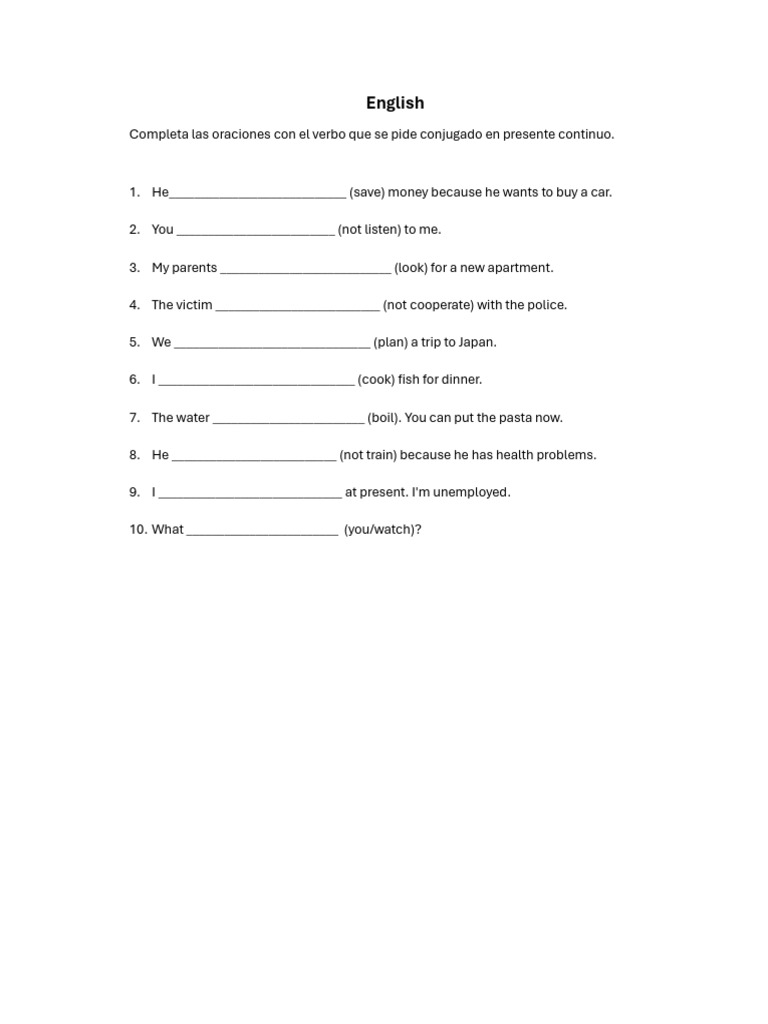 Present Continous | PDF