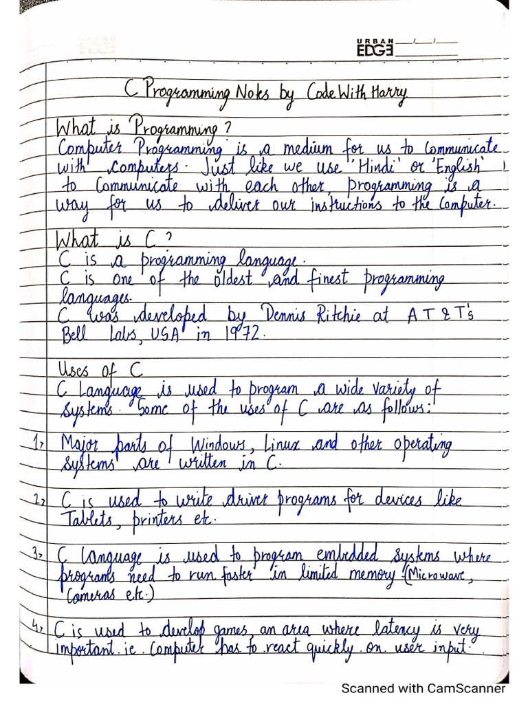 C Handwritten Notes | PDF