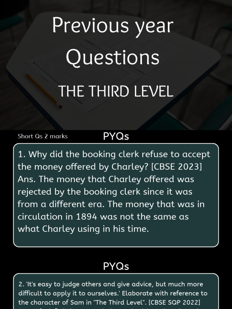 the third level pyqs | PDF