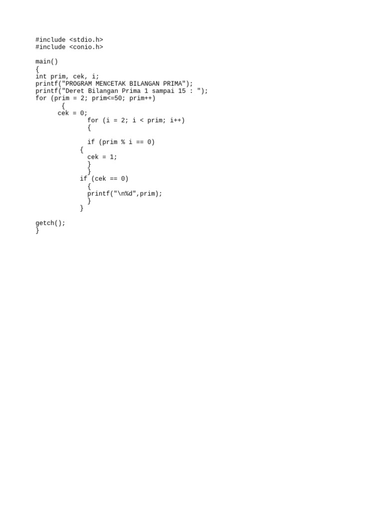 Program Bilangan Prima | PDF