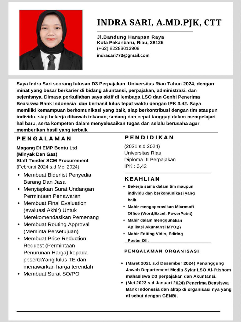 CV. Indra Sari PDF | PDF