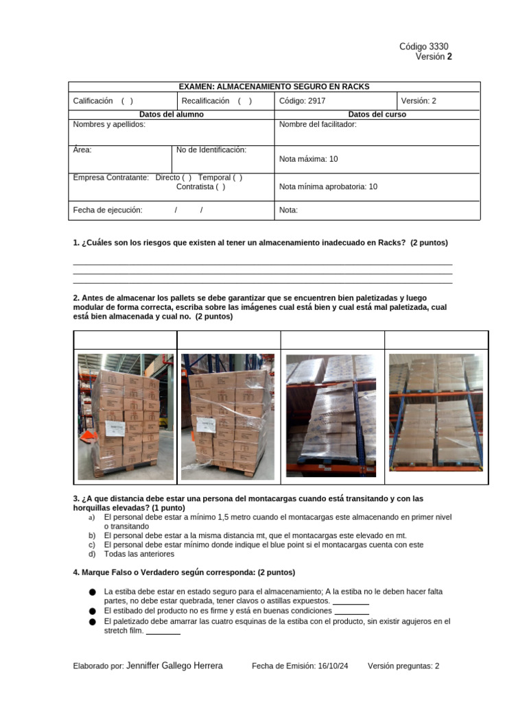 Almacenamiento Seguro en Racks | PDF | Máquina elevadora