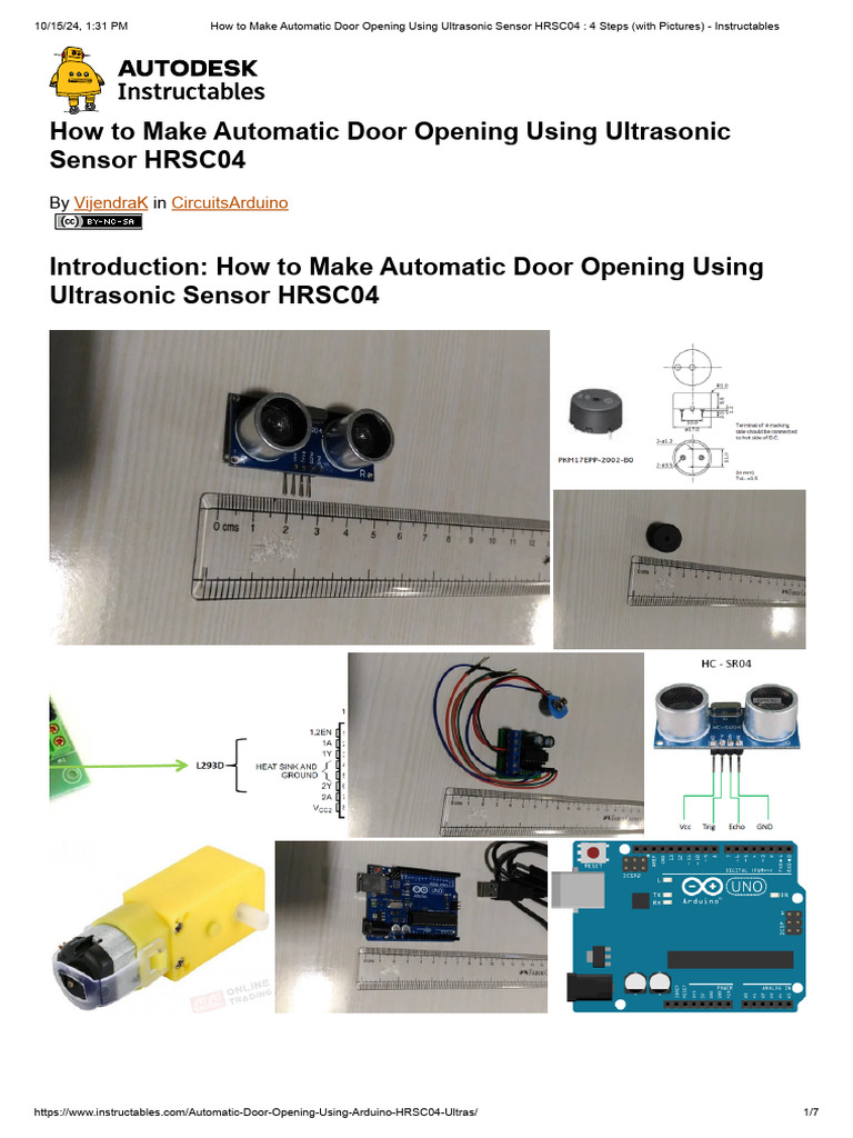 How to Make Automatic Door Opening Using Ultrasonic Sensor HRSC04 _ 4 Steps (with Pictures ...