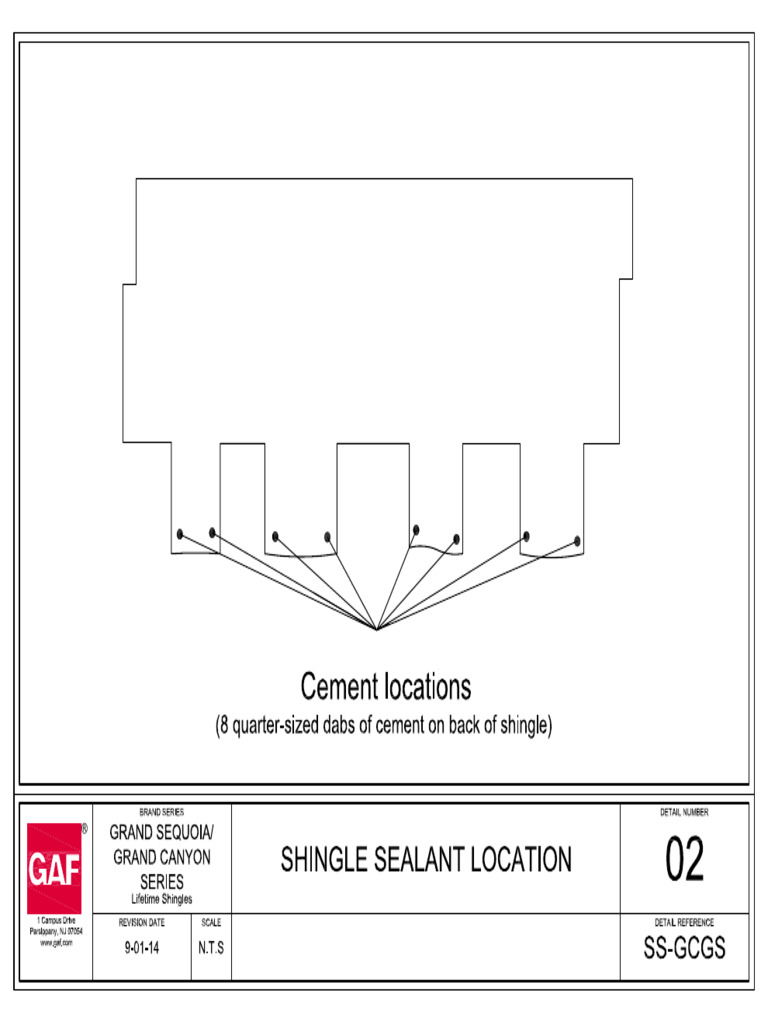 Ss Gcgs 02 Grand Canyon Grand Sequoia Series Shingle Sealant Location | PDF