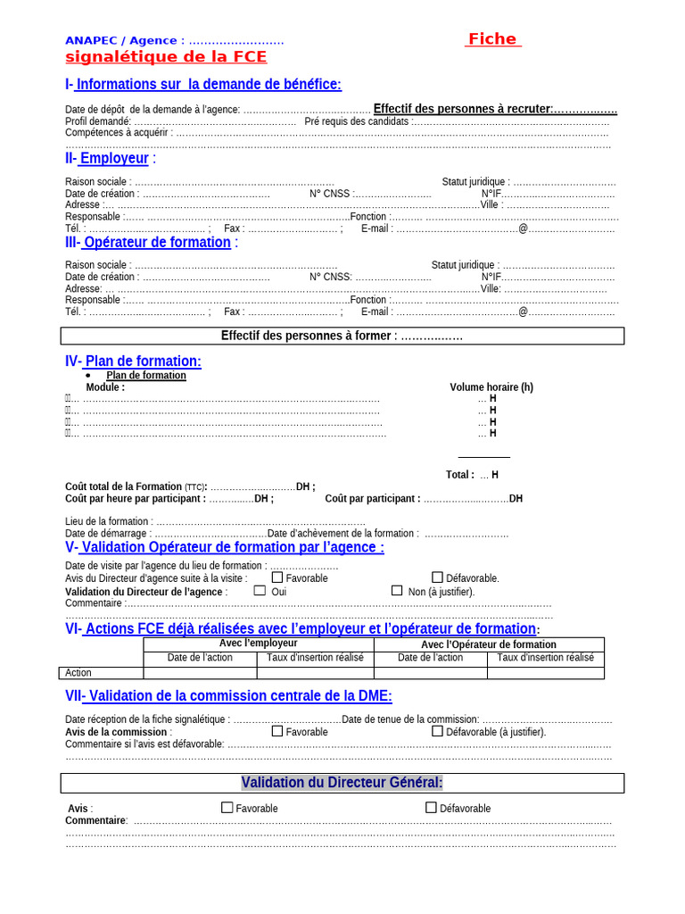 Modèle Fiche Signalétique V2. | PDF