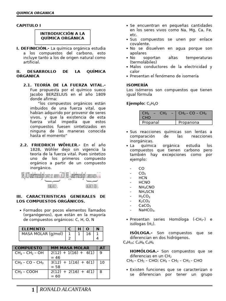 Quimica Organica (3° Año) | PDF | Carbón | Compuestos orgánicos