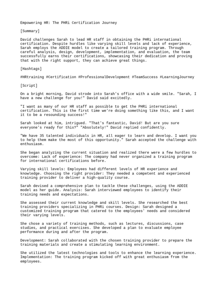 Empowering HR The PHRi Certification Journey | PDF | Learning | Experience