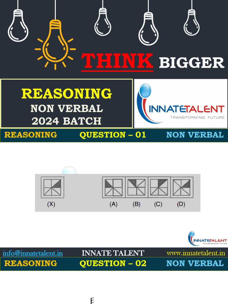 Tcs - Non Verbal Reasoning | PDF Tcs - Non Verbal Reasoning | PDF
