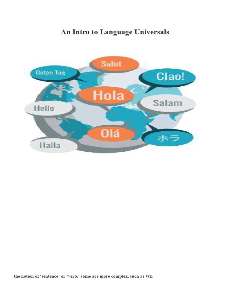 An Intro To Language Universals | PDF | Word | Verb