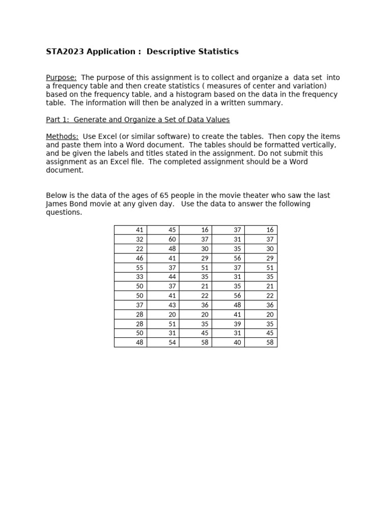 STA2023 Application FA20 | PDF | Histogram | Statistics