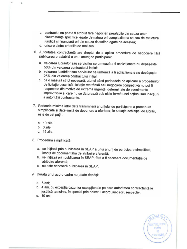 Subiecte Achizitii Publice 2 | PDF