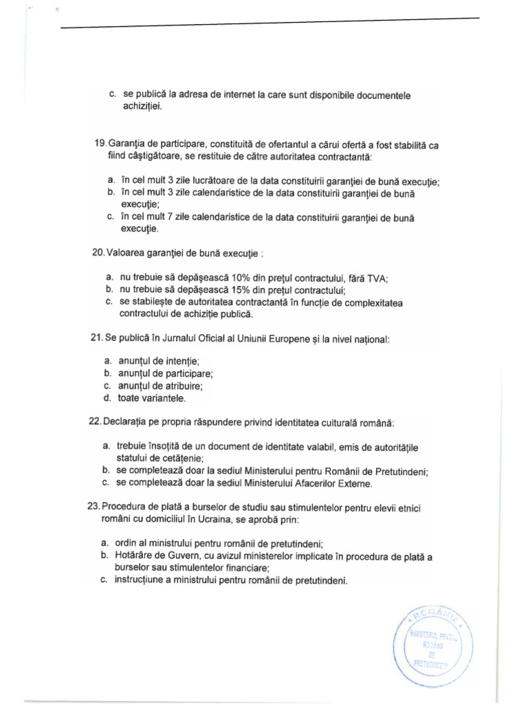 Subiecte Achizitii Publice 3 | PDF