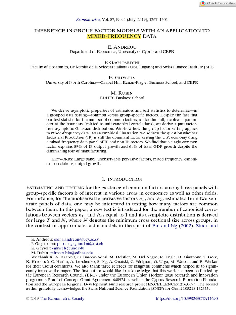 (O)Andreou et al(2019) Inference in Group Factor Models With an Application to Mixed‐Frequency ...