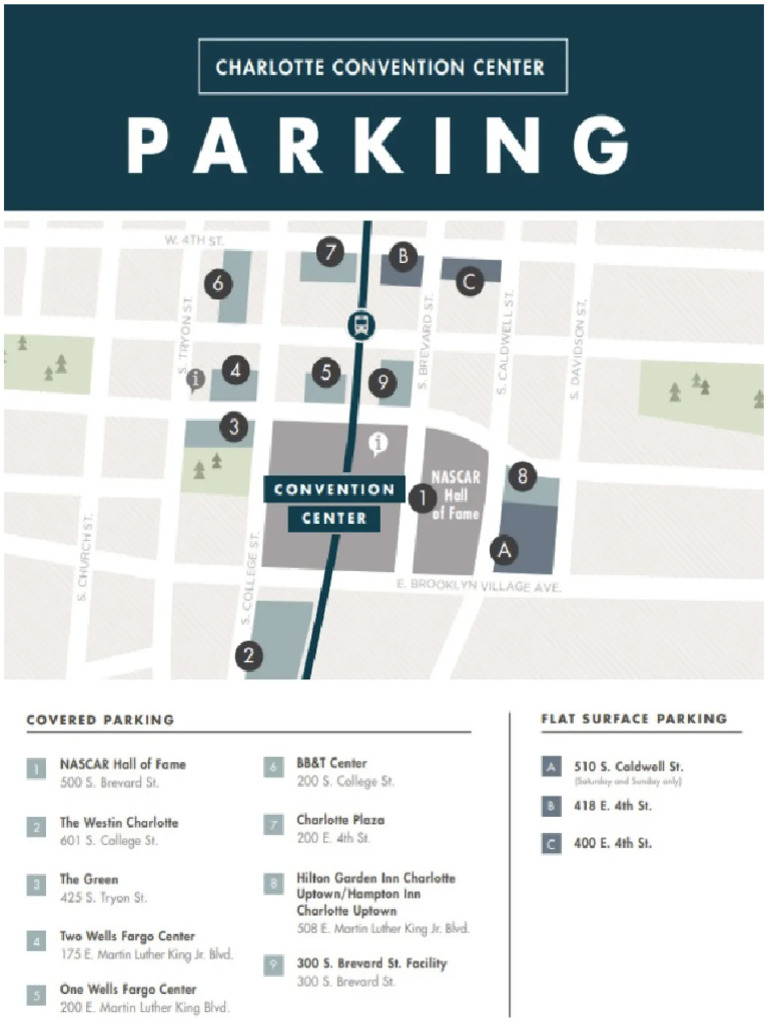 Uptown Charlotte Public Parking Map Near Convention Center | PDF