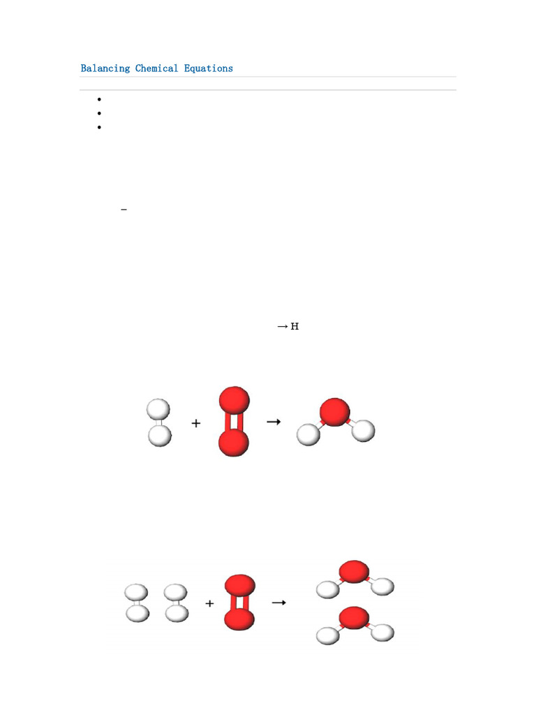 Balancing Chemical Equations Notes | PDF | Chemical Reactions | Chemistry
