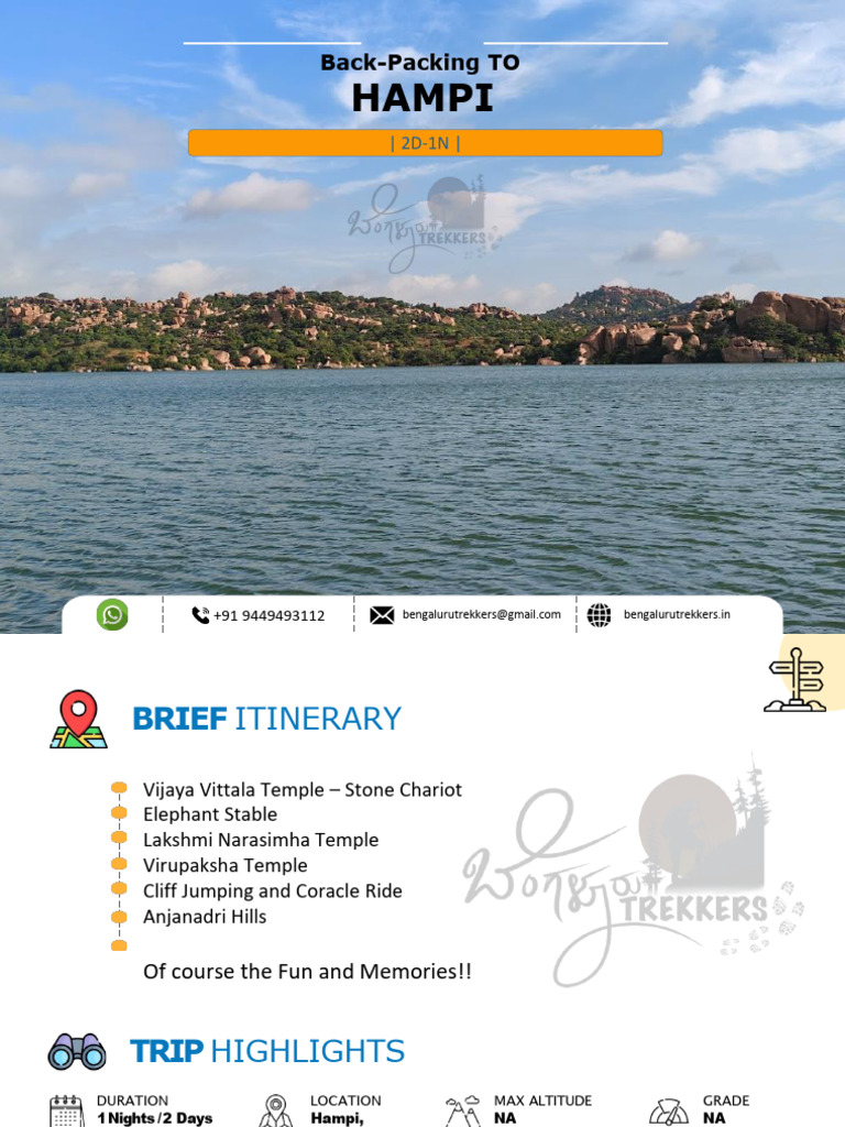 Hampi Backpacking Itinerary | PDF | Meal | Lunch