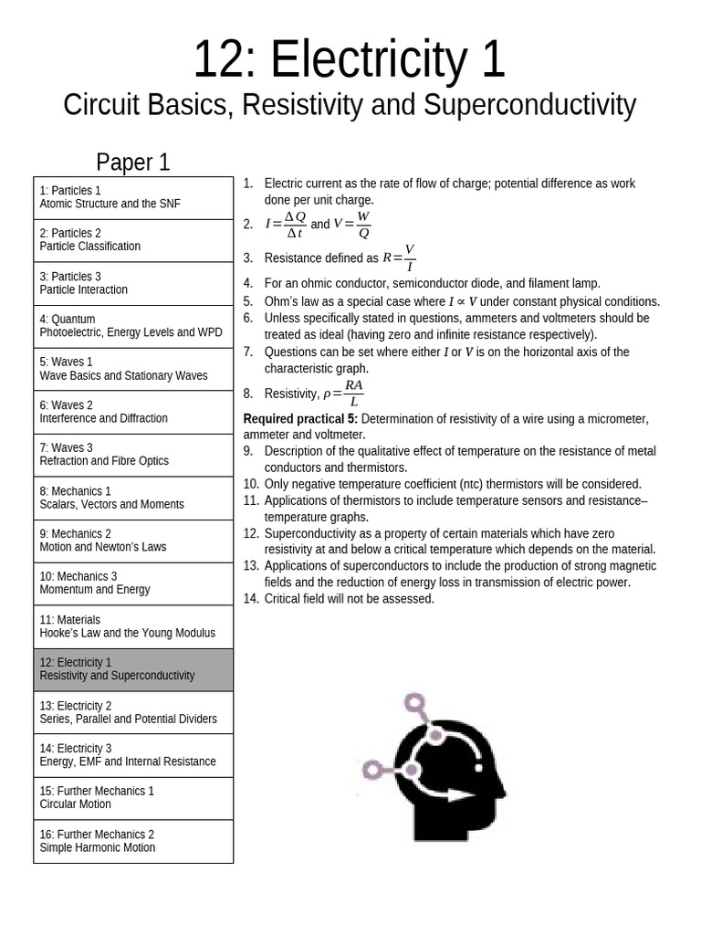 Electricity 1 - Circuit Basics Resistivity and Superconductivity | PDF | Electrical Resistance ...