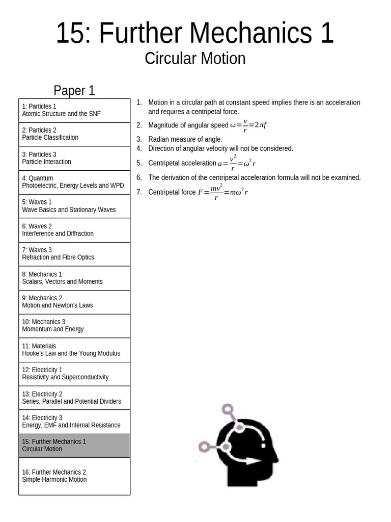 Circular Motion Concepts and Equations | PDF | Force | Acceleration