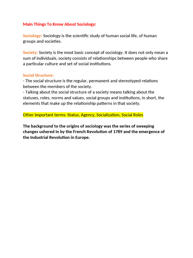 sociology summarized week 1-4 | PDF | Sociology | Karl Marx