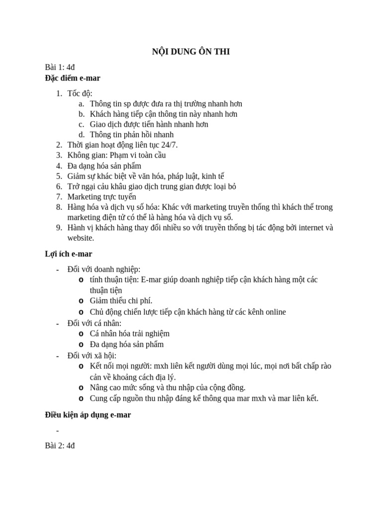 N I Dung Ôn Thi | PDF