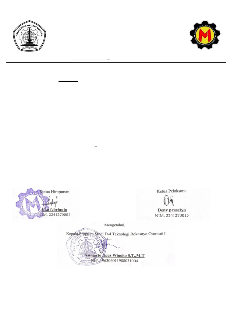 Undangan Diklat HIMA-TRO 2024 | PDF