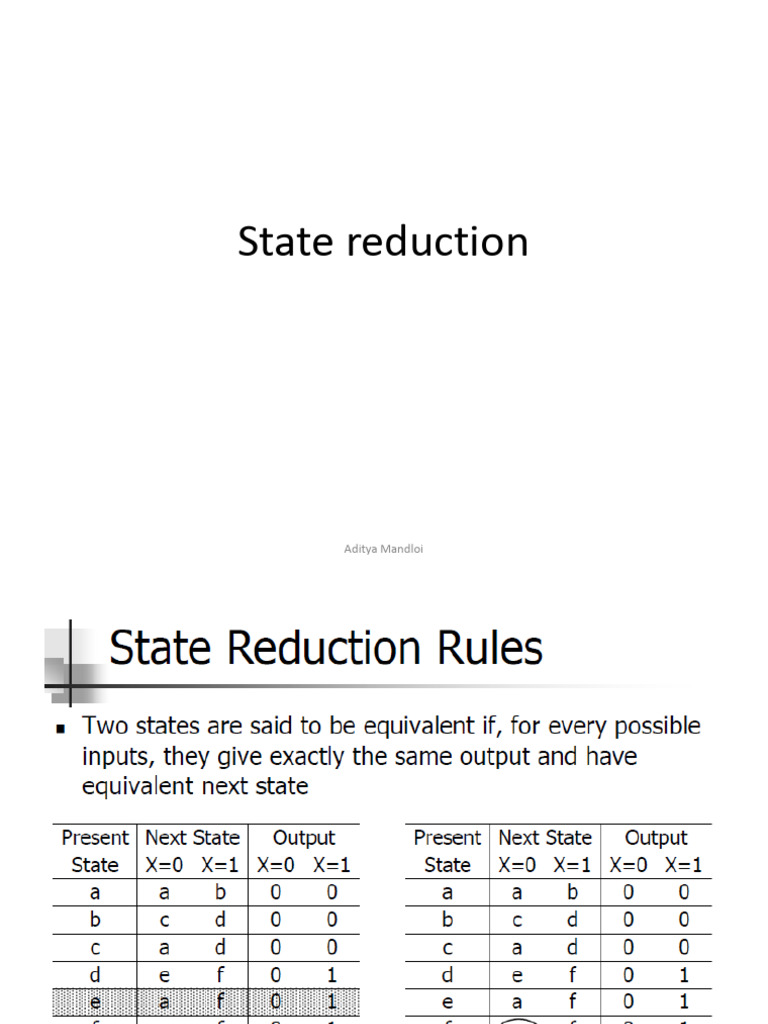 State Reduction V | PDF