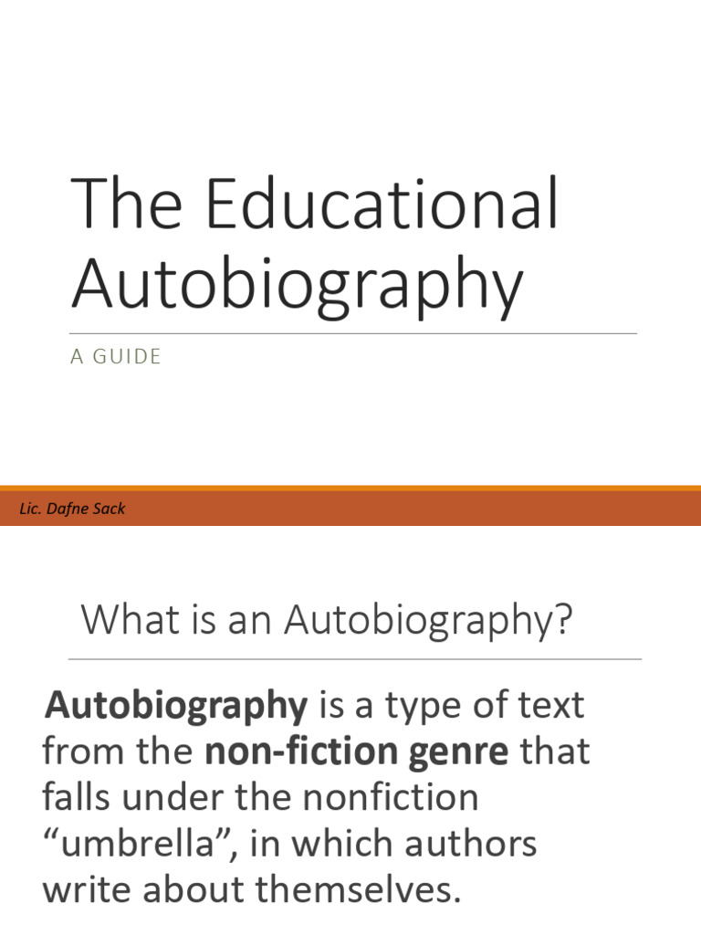 The Educational Autobiography | PDF | Non Fiction | Genre