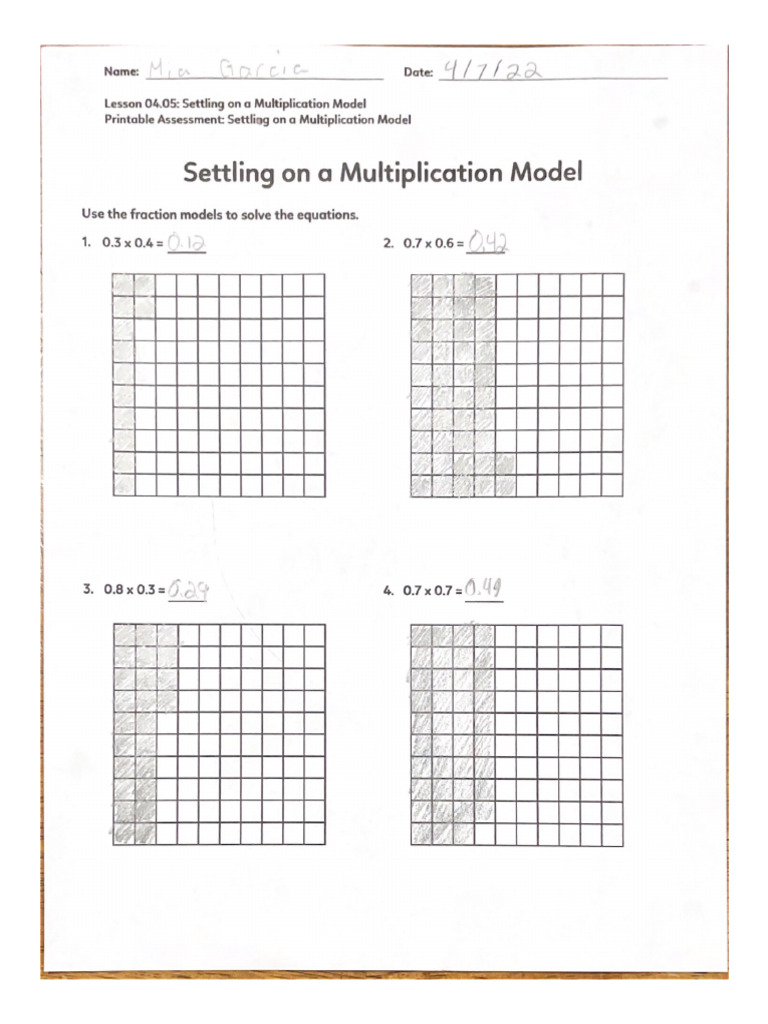 Lesson 04.05 Settling On A Multiplication Model | PDF