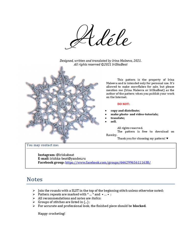 Adele_ENG | PDF | Crochet | Textiles