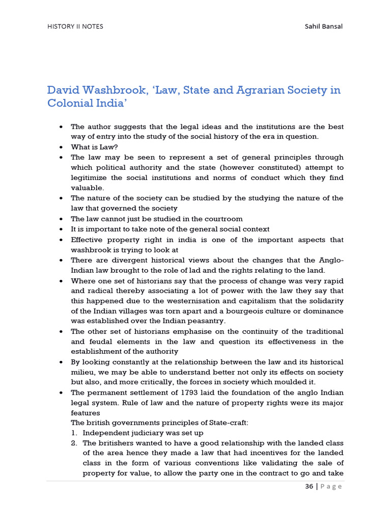 Notes On David Washbrook | PDF | Capitalism | Taxes