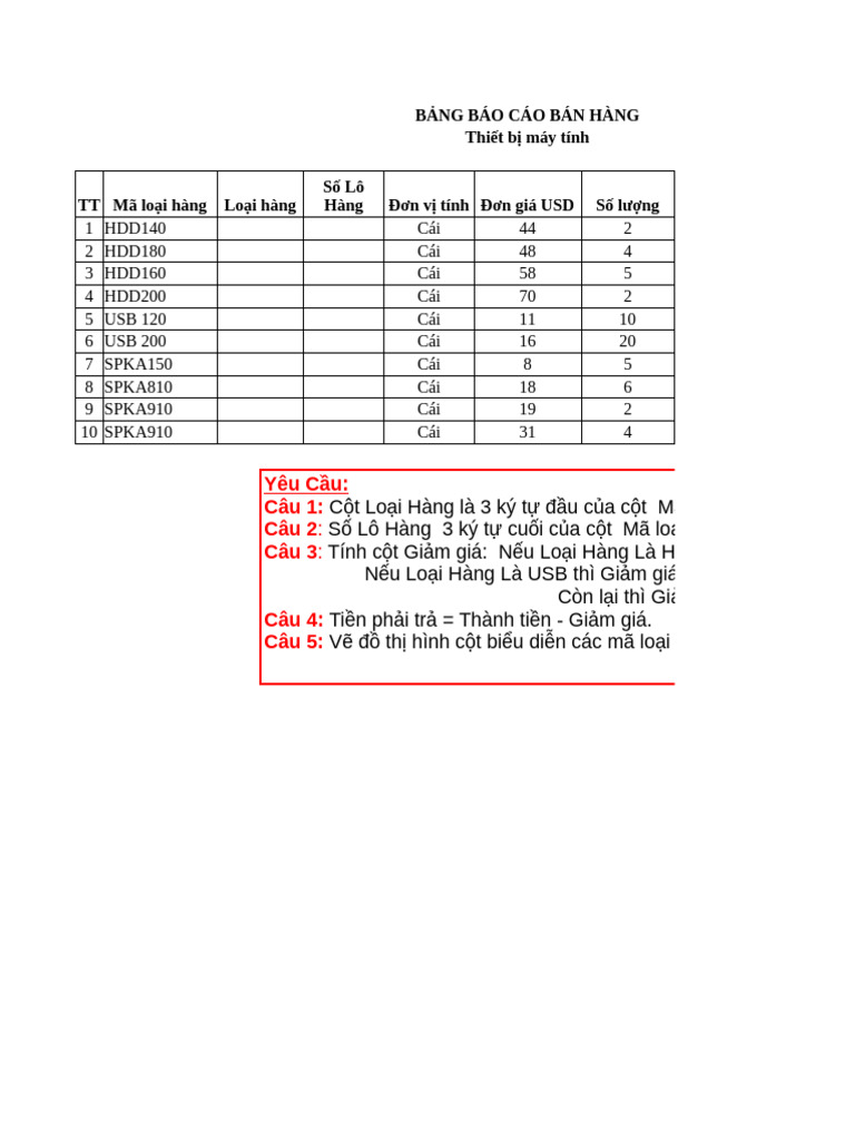 Tin11 Thuc Hanh Ontap Excel Gui HS | PDF